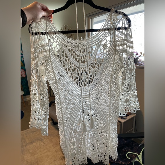 None | Tops | Never Worn White Crochet Top | Poshmark